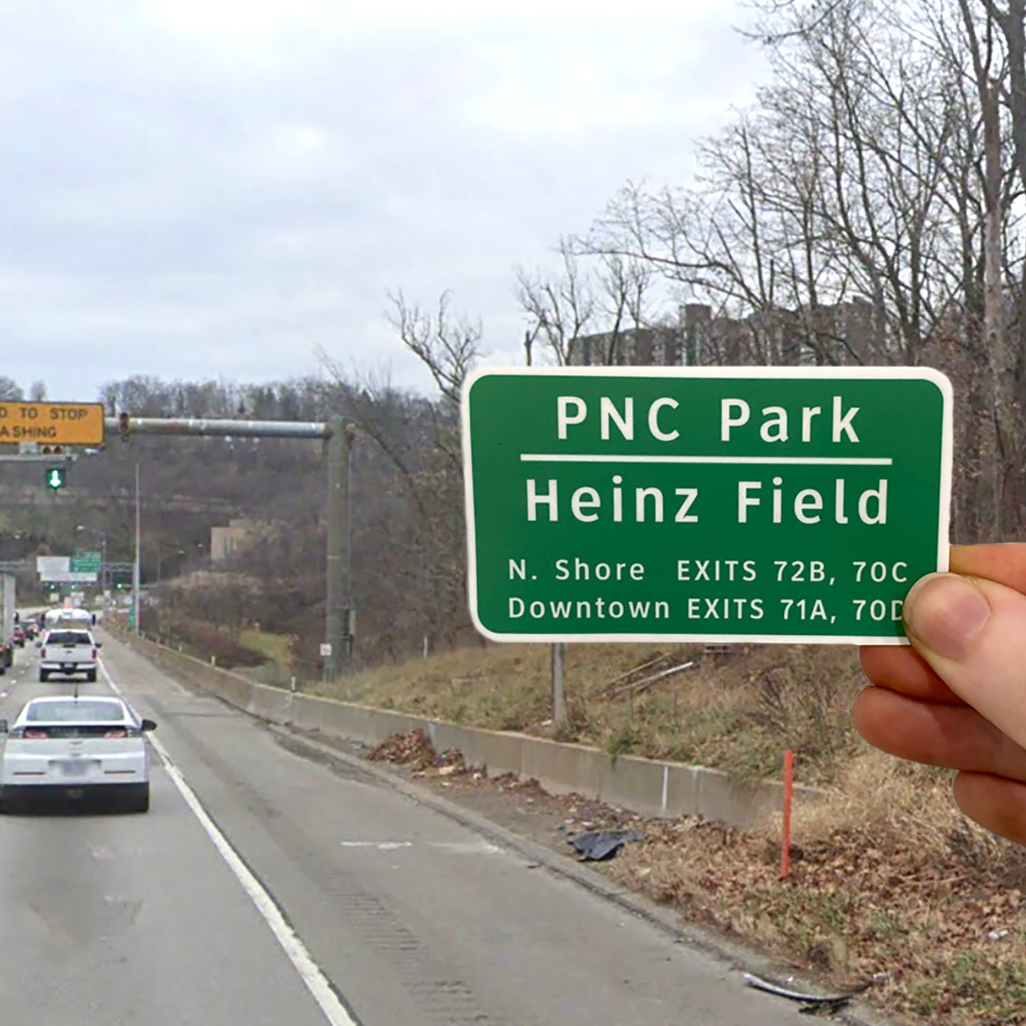 Heinz Field Highway Sign – Squirrel Hill Design and Craft