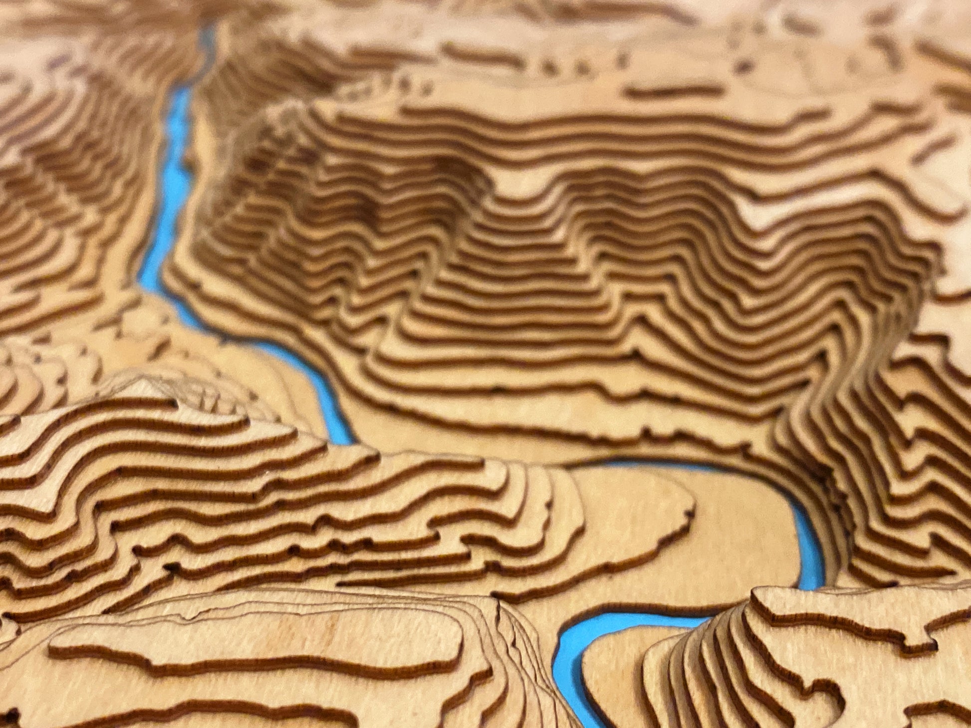 Ohiopyle Layered Wood Topographic Map – Squirrel Hill Design and Craft